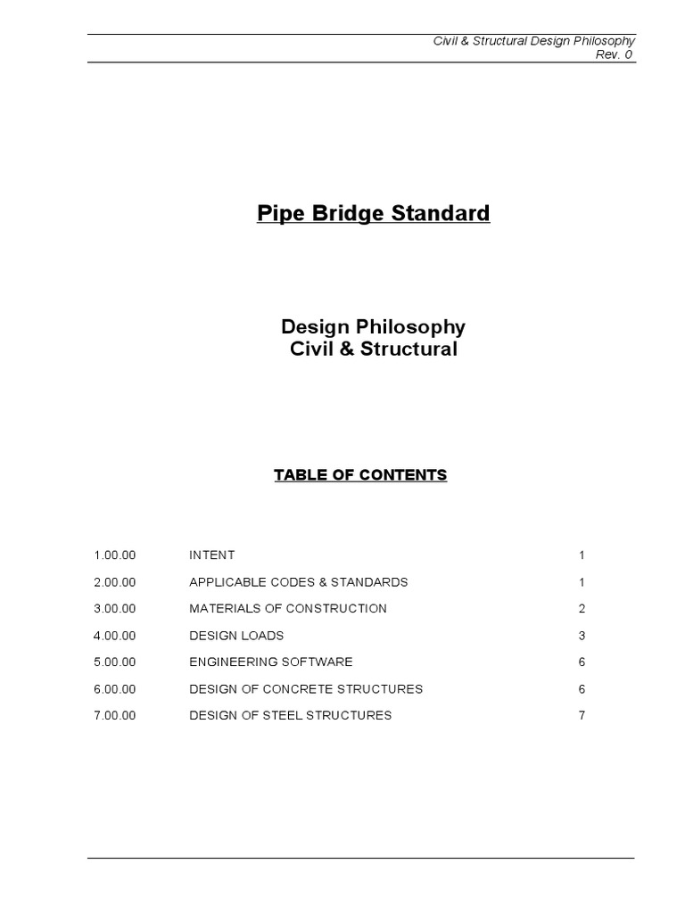 Pipe Bridge - Design Phillosophy | PDF | Structural Steel | Screw