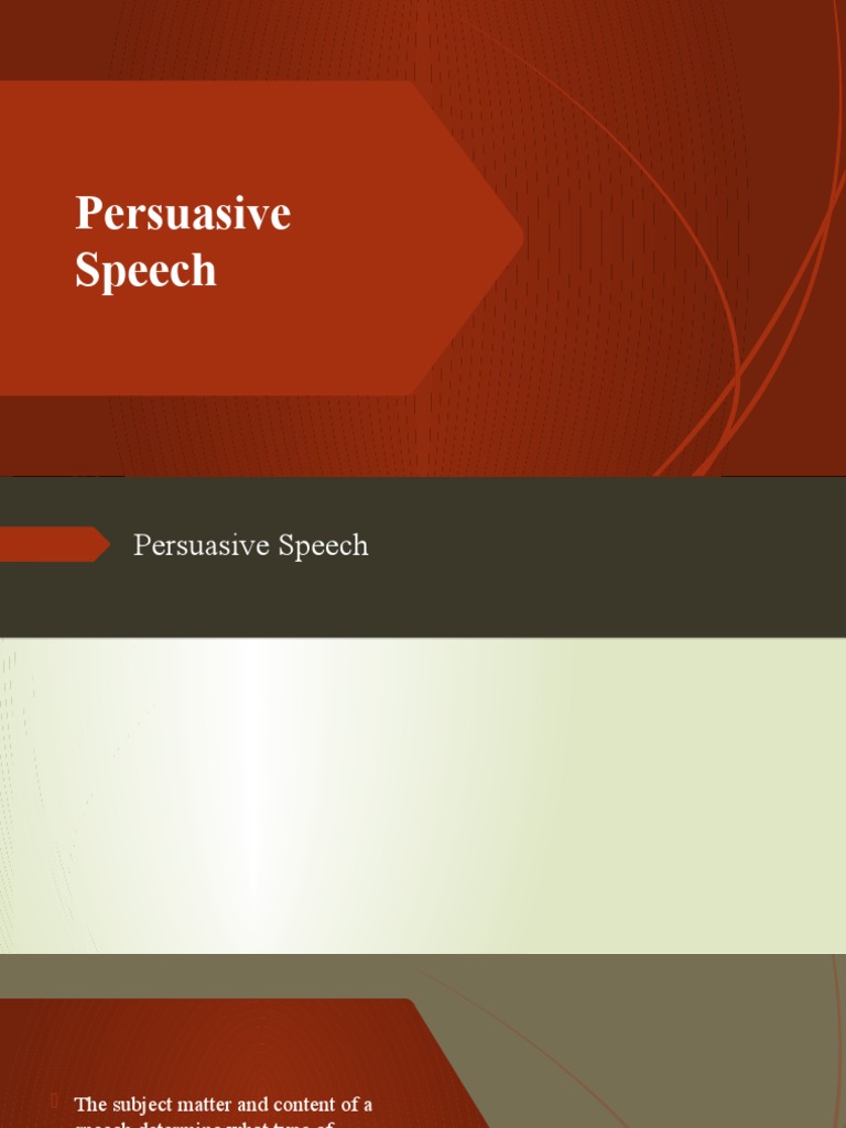 Persuasive Speech | PDF | Persuasion | Human Nature