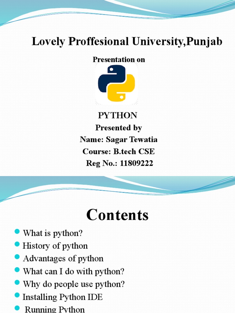 Python PPT | PDF | Python (Programming Language) | Integrated Development Environment
