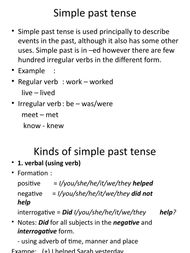 Past Tense, Adverb, Pronoun | PDF | Verb | Adverb