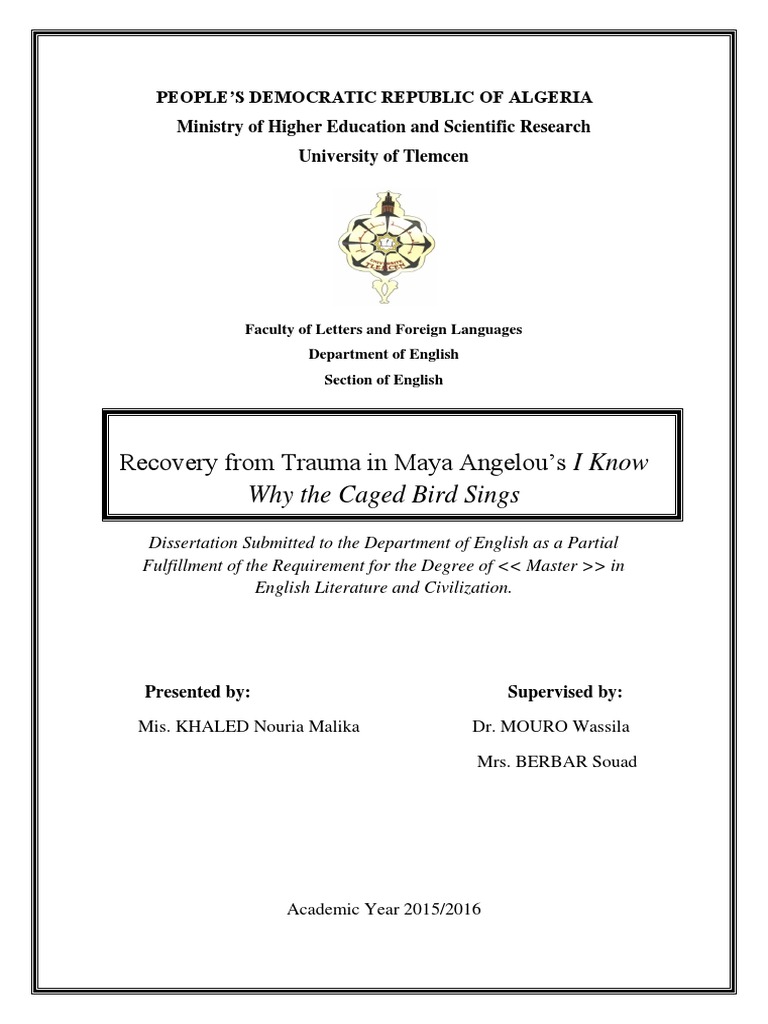 Maya Angelou | PDF | Harlem Renaissance | Psychological Trauma