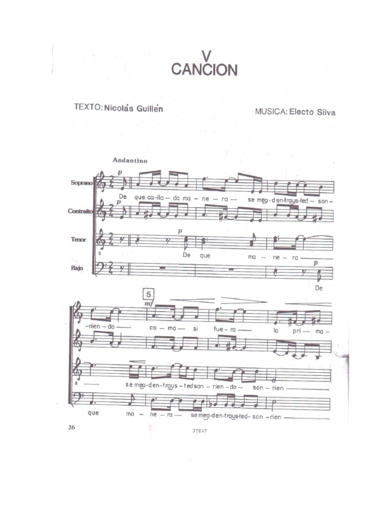 Cancion (Electo Silva) | PDF