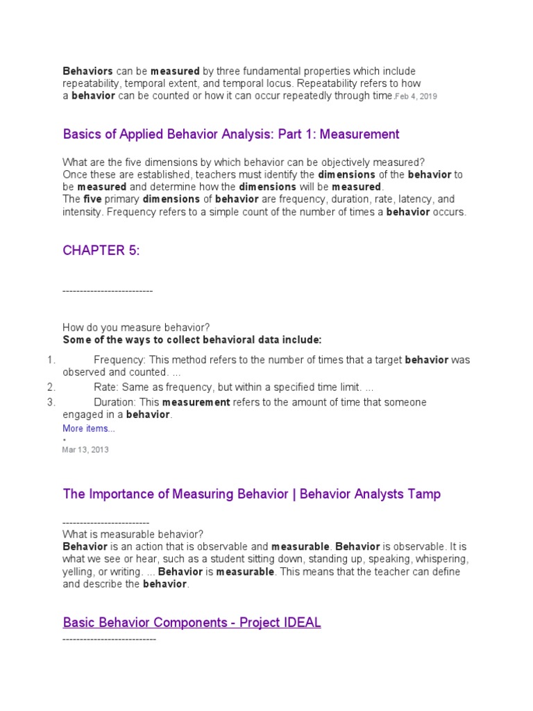Measuring Behavioral Dimensions in ABA | PDF | Frequency | Dimension