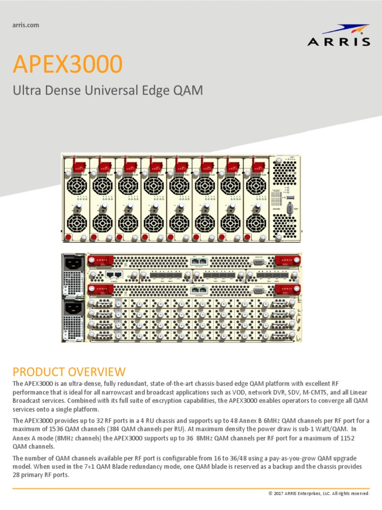 APEX3000 High Density Universal Edge QAM Data Sheet | PDF | Power ...