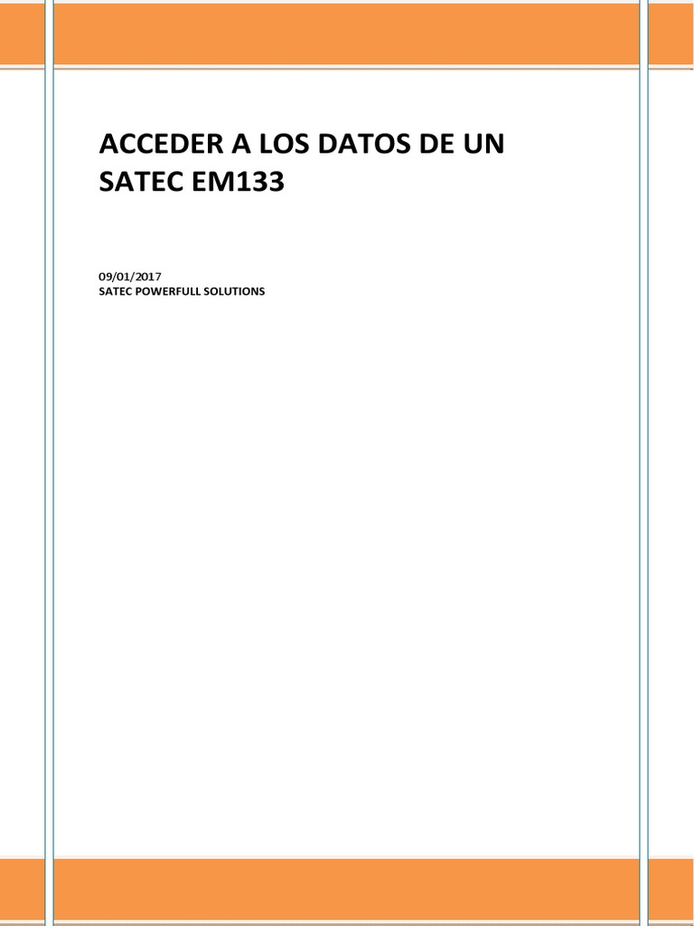 Acceder A Los Datos de Un Satec Em133 | PDF | Ciencias de la Computación | Software