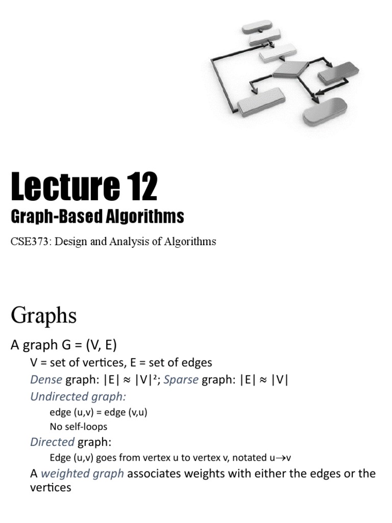 Graph-Based Algorithms: CSE373: Design and Analysis of Algorithms | PDF | Algorithms ...
