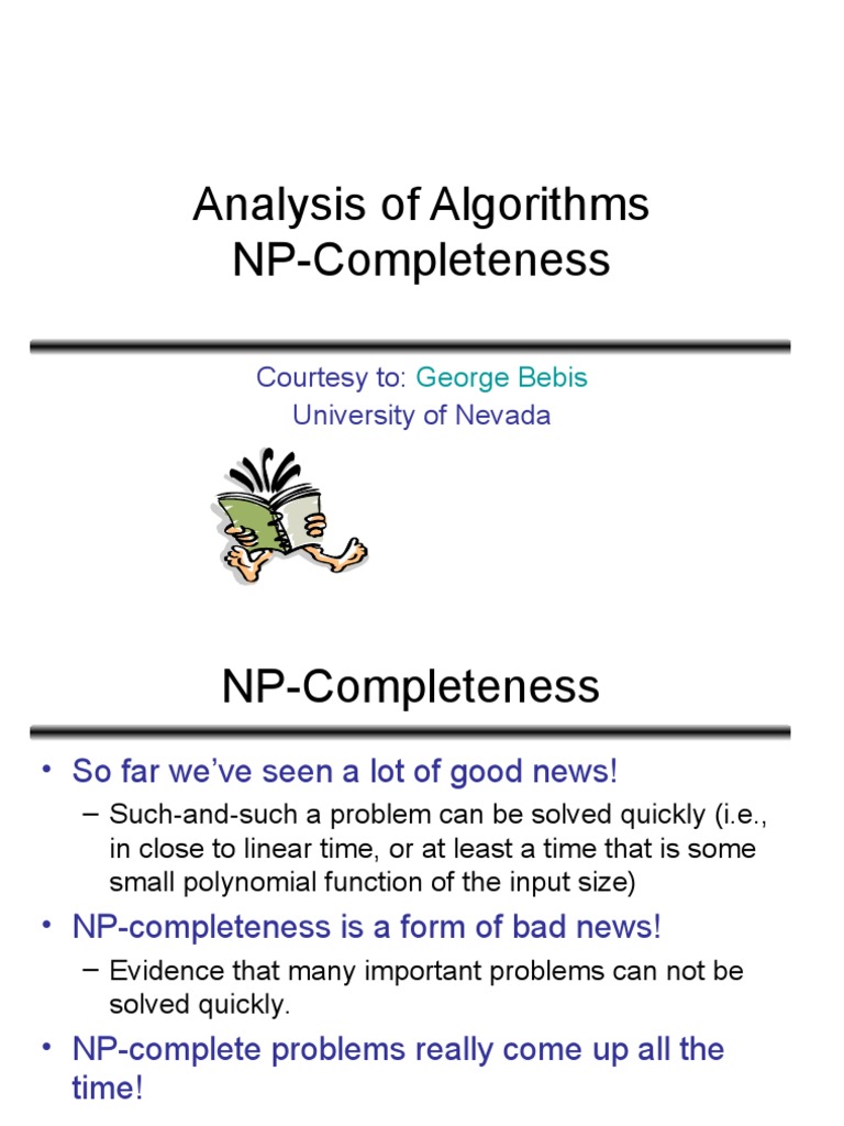 Analysis Of Algorithms Np Completeness Courtesy To University Of