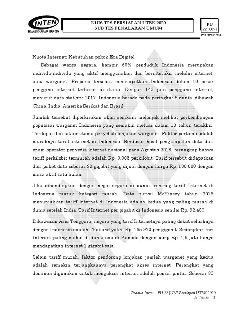 Kuis Pu 22 Juni | PDF