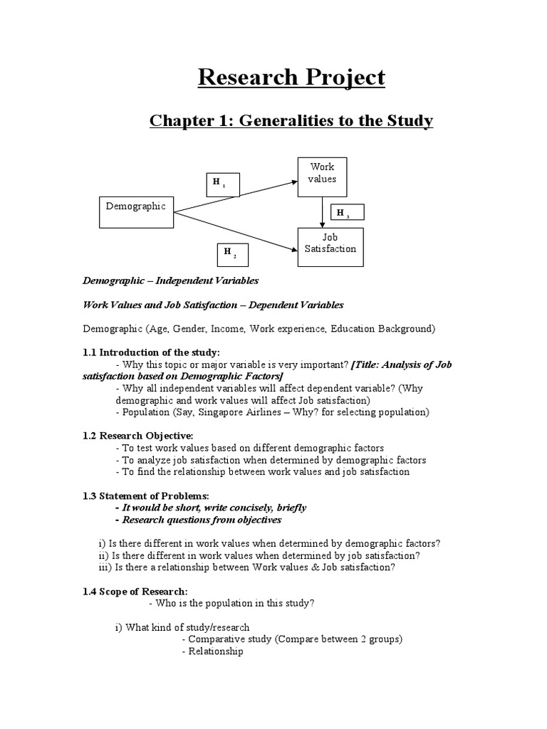 Research Project: Chapter 1: Generalities To The Study | PDF