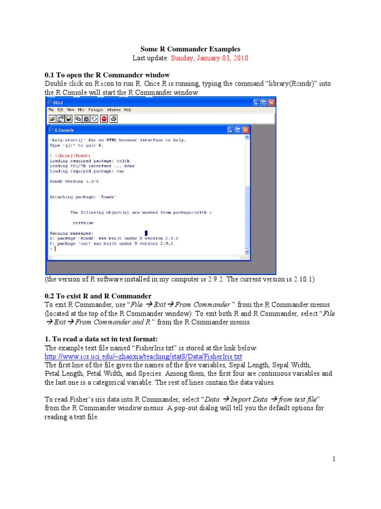 Some R Commander Examples: Sunday, January 03, 2010 | PDF | Scatter ...