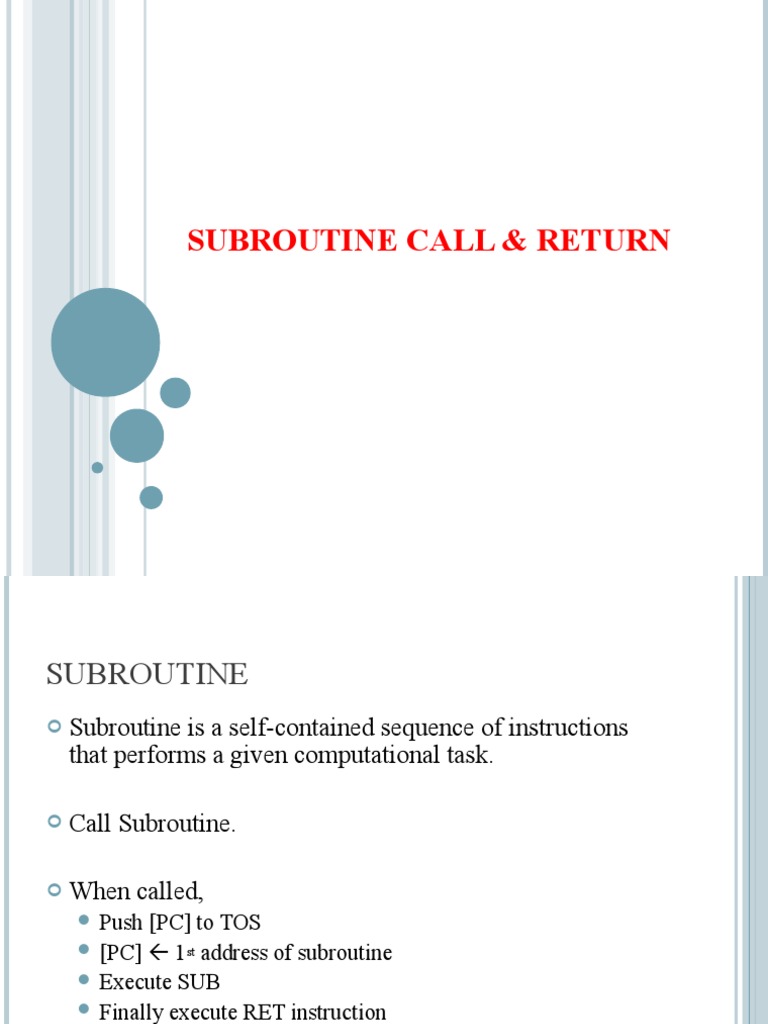 Subroutine Call and Return | PDF