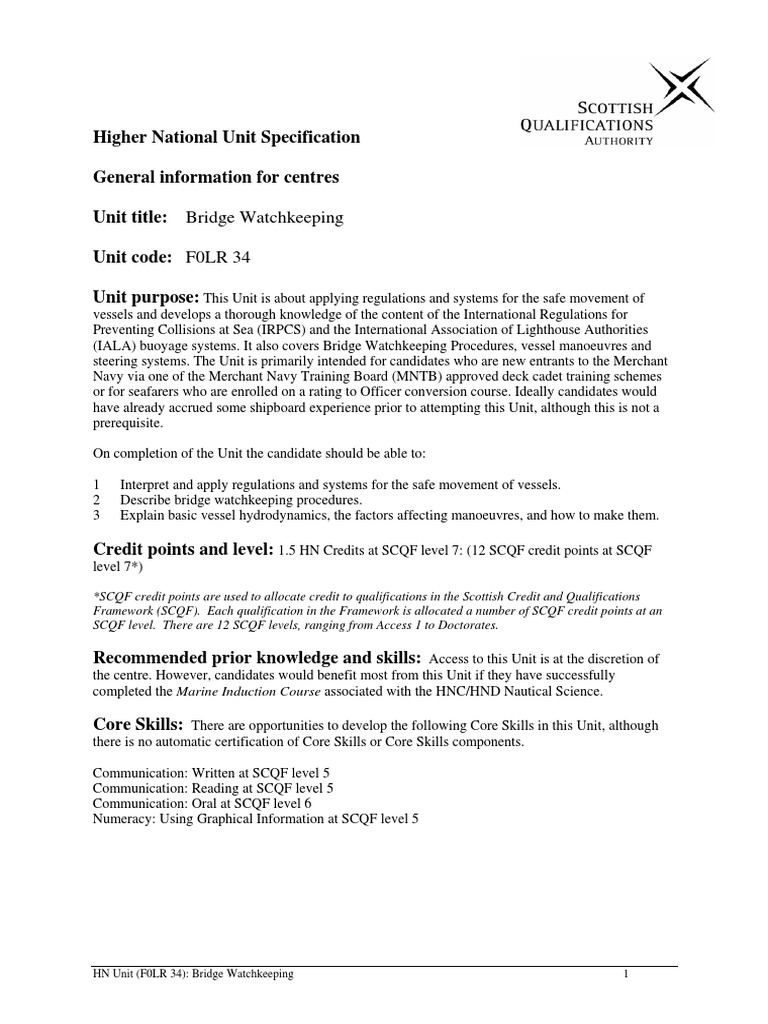 DF0LR34 - Bridge Watchkeeping | PDF | Navigation | Ships