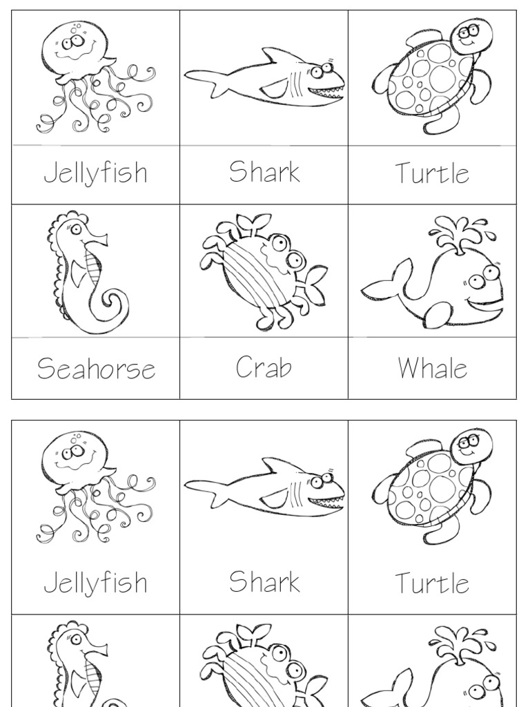 Sea Animals 3 Part Cards | PDF