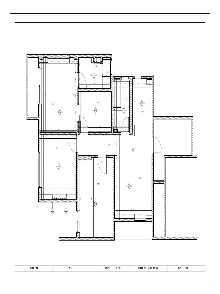 Size: A1 Scale: Drawn By: Ahmed Alaa 1: 25 Base Plan A-101 | PDF ...
