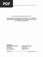 AACE-Nº-18R-97 - Estimated Cost Classification System PDF | PDF ...