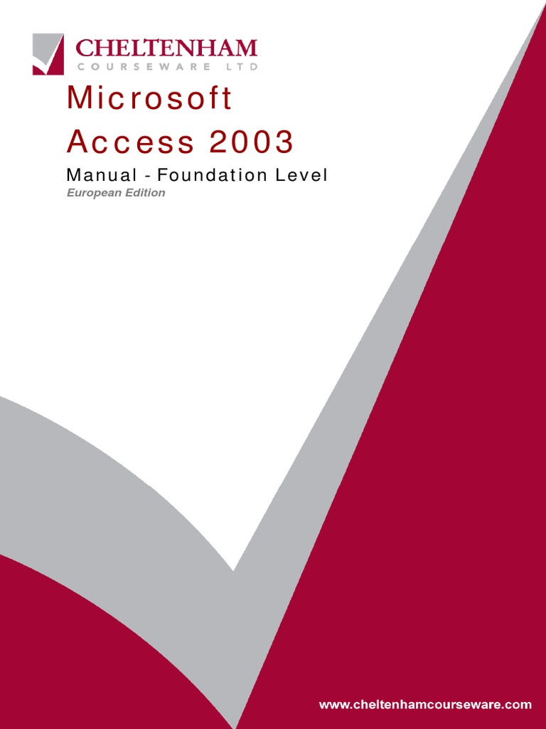 Microsoft Access 2003: Manual - Foundation Level | PDF | Microsoft ...