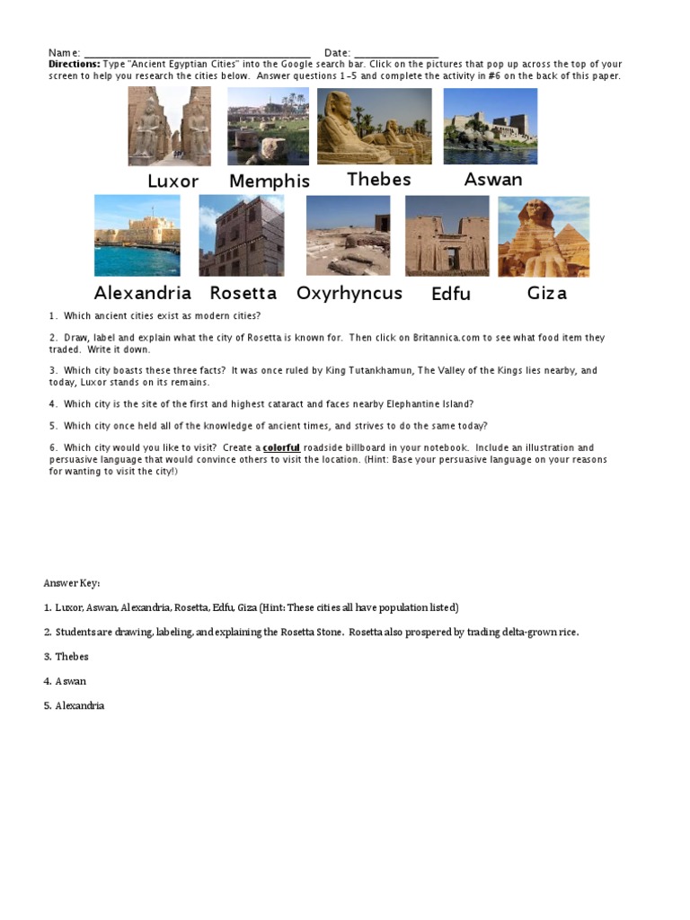 Ancient Egyptian City Exploration | PDF | Social Science