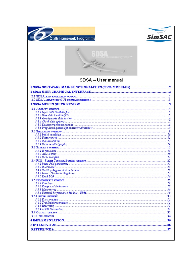 SDSA – Simulation and Dynamic Stability Analysis – User Manual: A Comprehensive Guide to the ...