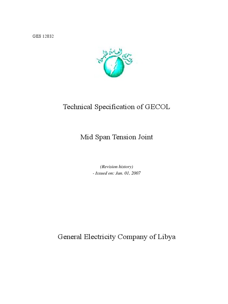 Mid Span Tension Joint Specification | PDF | Specification (Technical ...