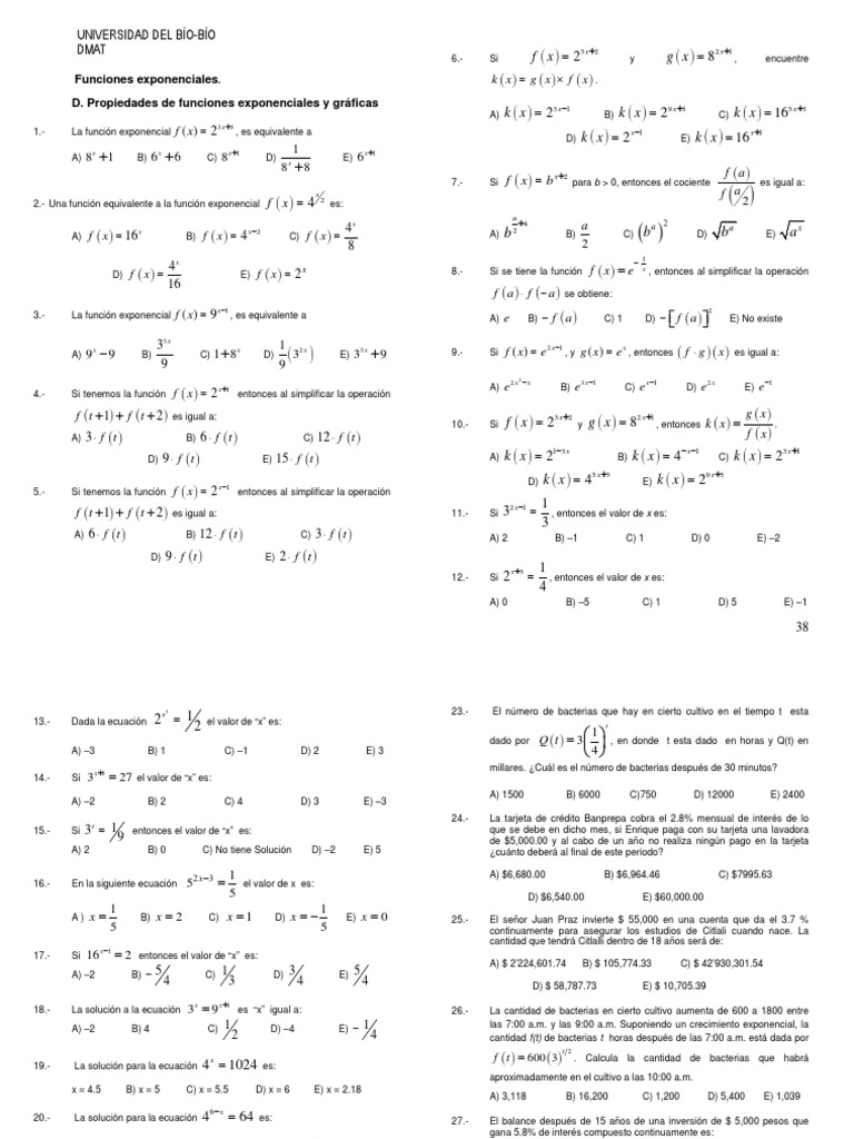 Funciones Expo-Log | PDF | Funciones y mapeos | Objetos matemáticos