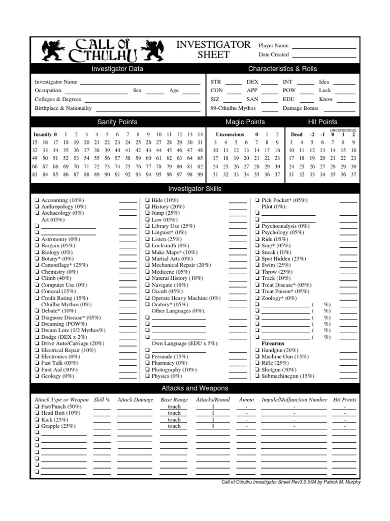 Character Sheet PDF | PDF | Projectile Weapons | Firearms