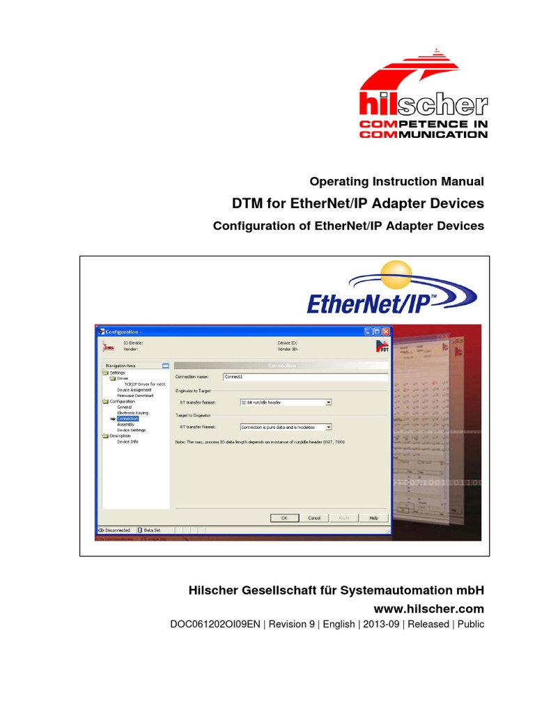 DTM For Ethernet/Ip Adapter Devices: Operating Instruction Manual | PDF ...