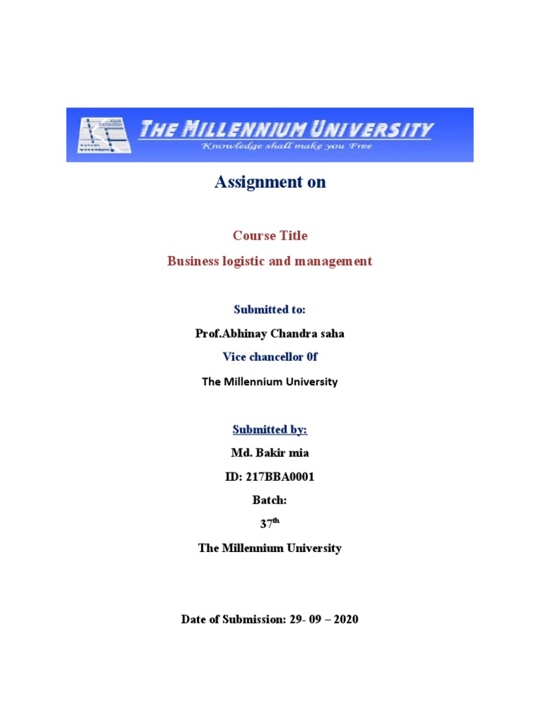 Logistic Final XM Asssignment | PDF | Logistics | Inventory