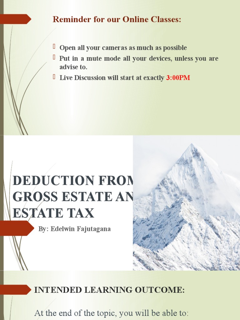 Estate Tax Deductions Explained | PDF | Tax Deduction | Estate Tax In ...
