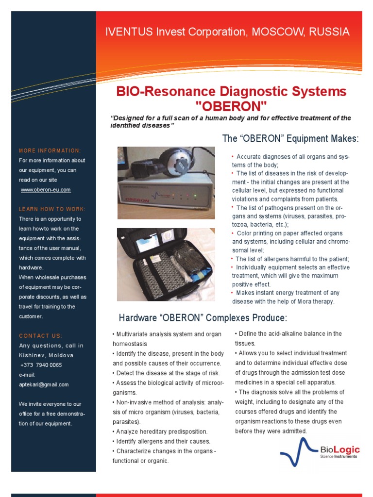 BIO-Resonance Diagnostic Systems OBERON - Flyer v2 | PDF | Dose ...