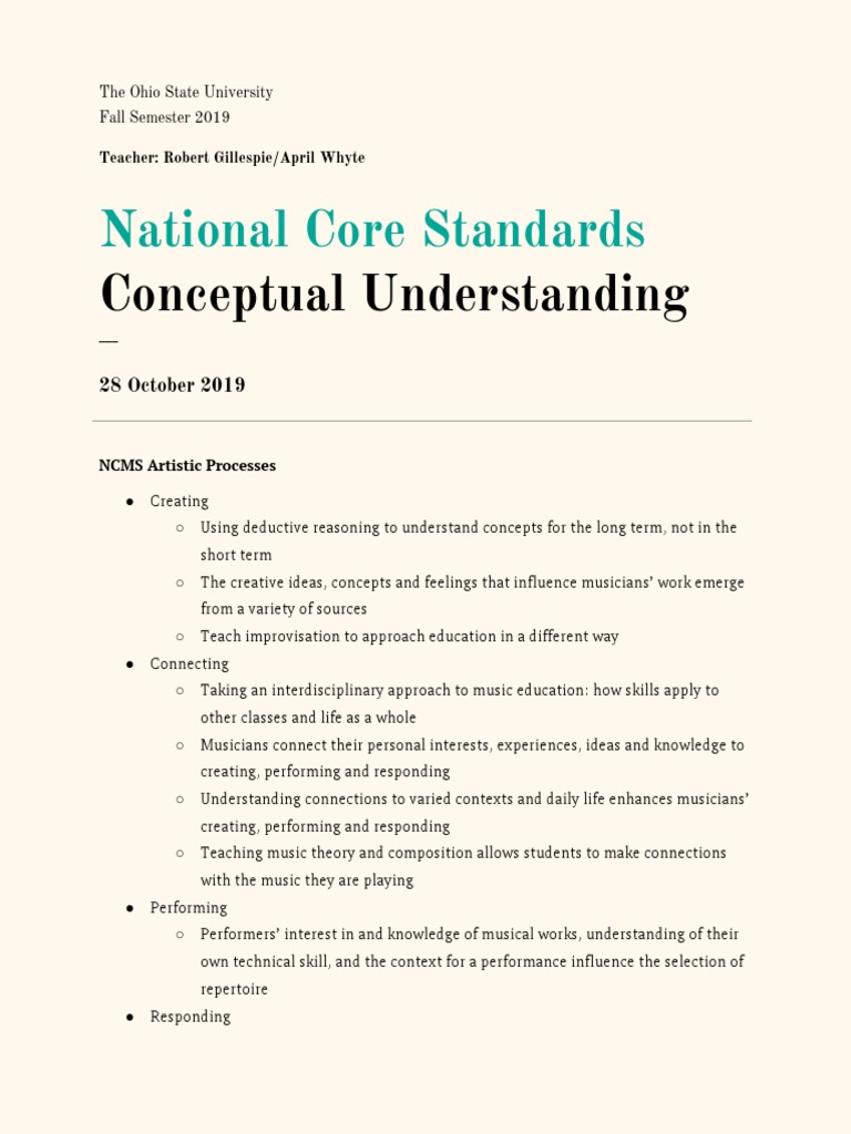 National Core Standards: Conceptual Understanding | PDF | Concept ...