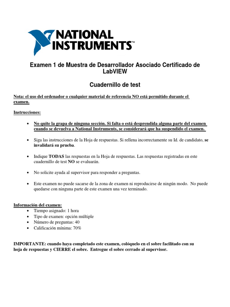 CLAD Sample Exam-1 SP | PDF | Prueba (evaluación) | Estructura de datos ...