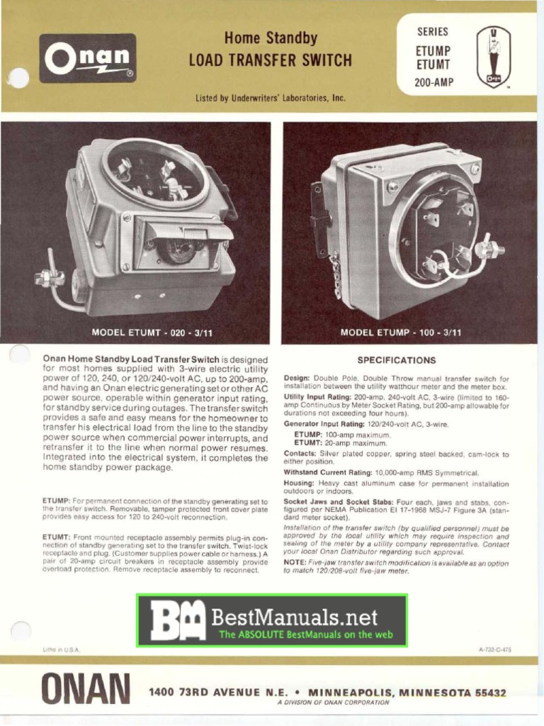 Load Transfer Switch | PDF | Electrical Components | Electricity