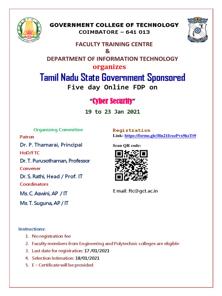 Online FDP on Cyber Security Jan 2021 | PDF