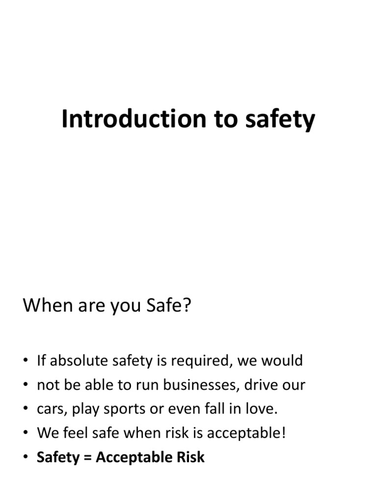Introduction To Safety | PDF