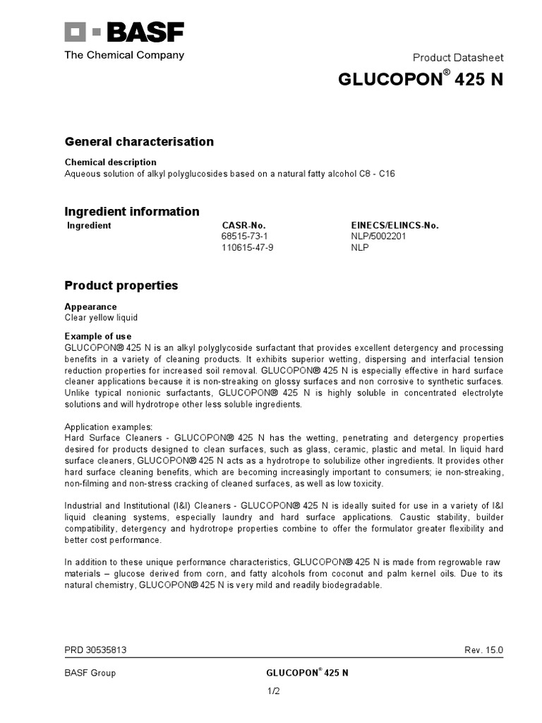 GLUCOPON R 425 N E | PDF