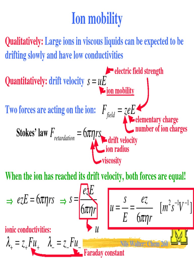 Ion Mobility: Ue S Zee F Rs F | PDF | Electrochemistry | Redox