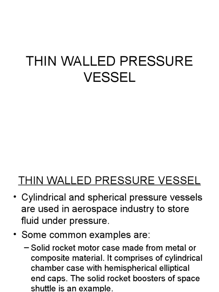 Thin Walled Pressure Vessel | PDF | Stress (Mechanics) | Rocket