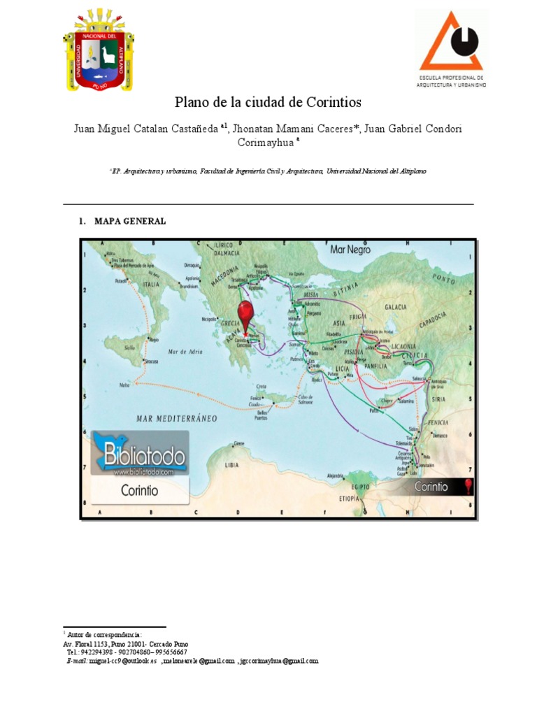 Mapa de la ciudad de Corinto | PDF