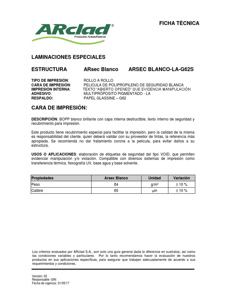 ARsec Blanco V03 | PDF | Papel | Revestimiento