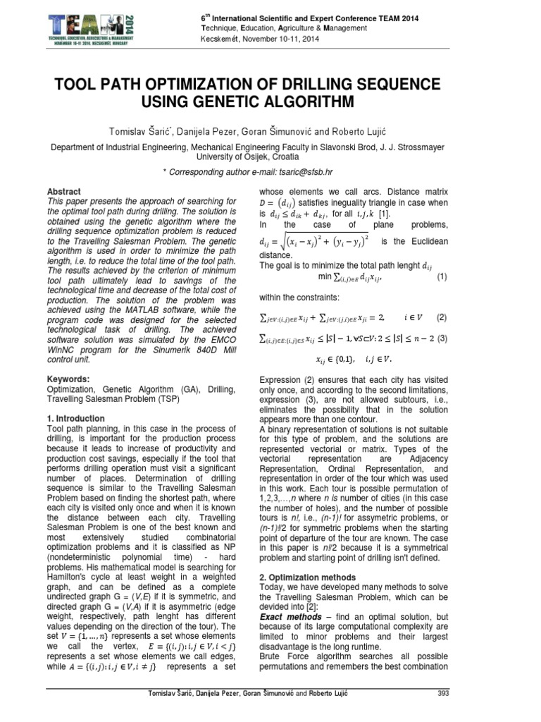 Tool Path Optimization Pdf Genetic Algorithm Metaheuristic 4540