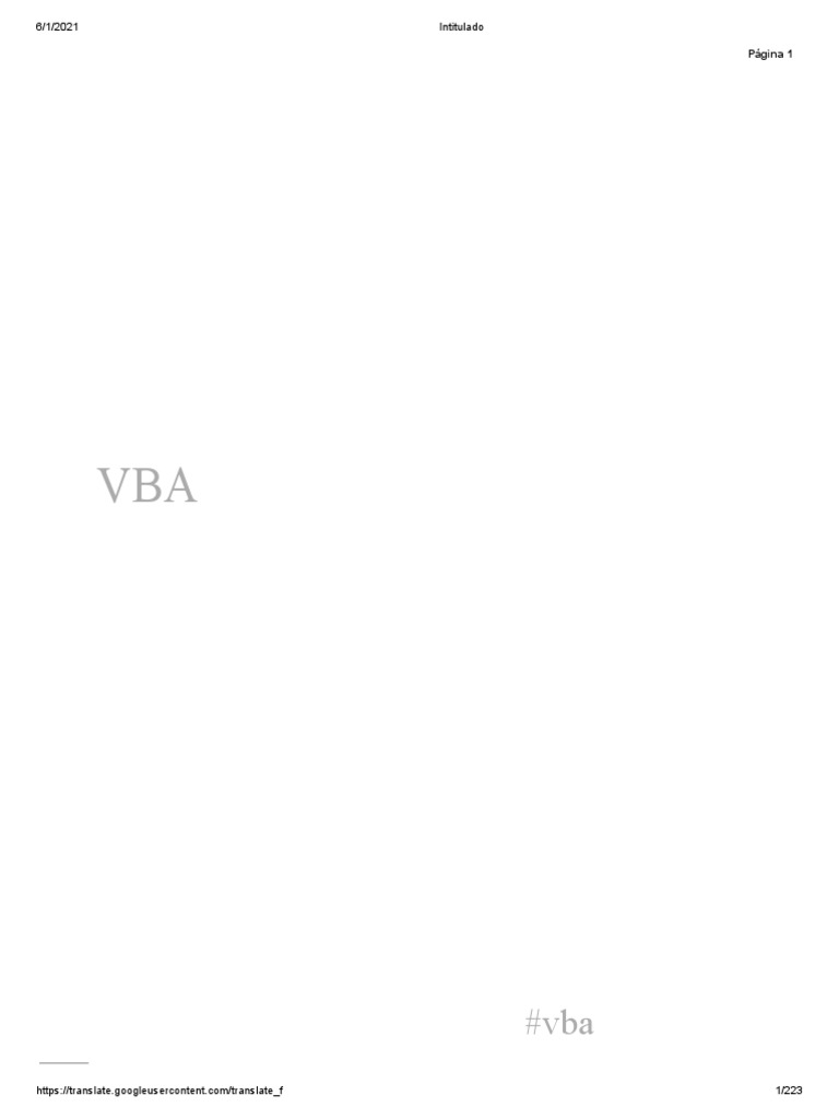 Vba Spanish | PDF | Estructura de datos de matriz | Archivo de computadora