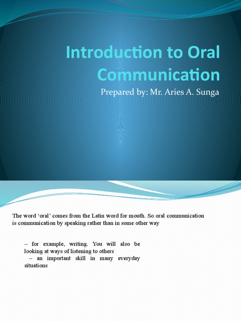 Oral Communication | PDF | Communication | Human Communication