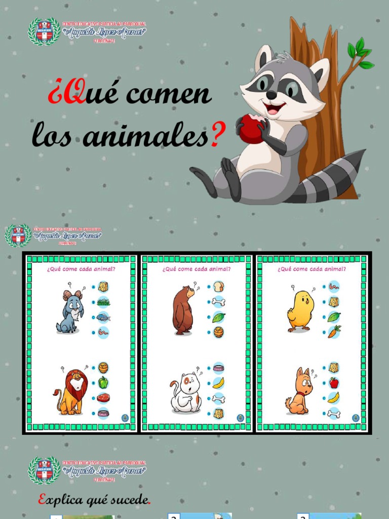 Que Comen Los Animales PDF | PDF | Salud y bienestar | Ciencia y ...