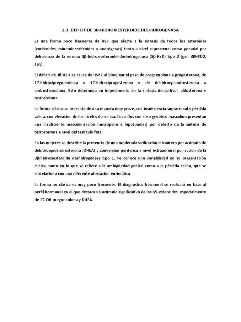 Deficiencia de 3B-HSD | PDF