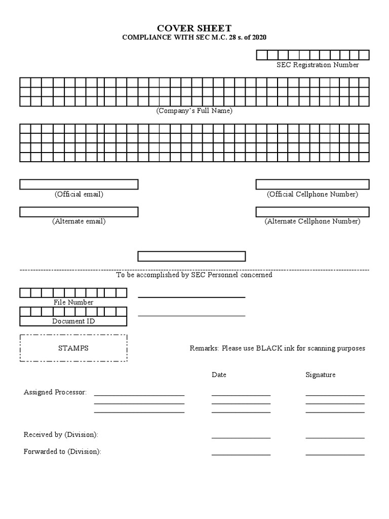 SEC MC 28 Cover Sheet | PDF
