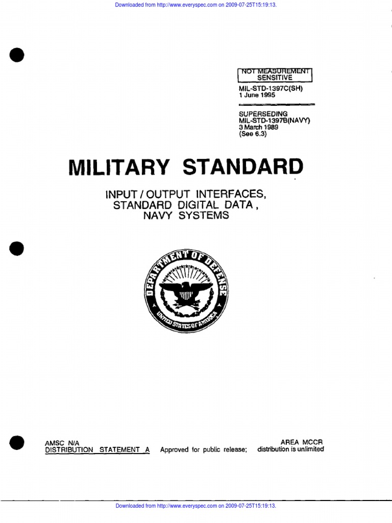 Mil STD 1397C | PDF | Input/Output | Information And Communications ...