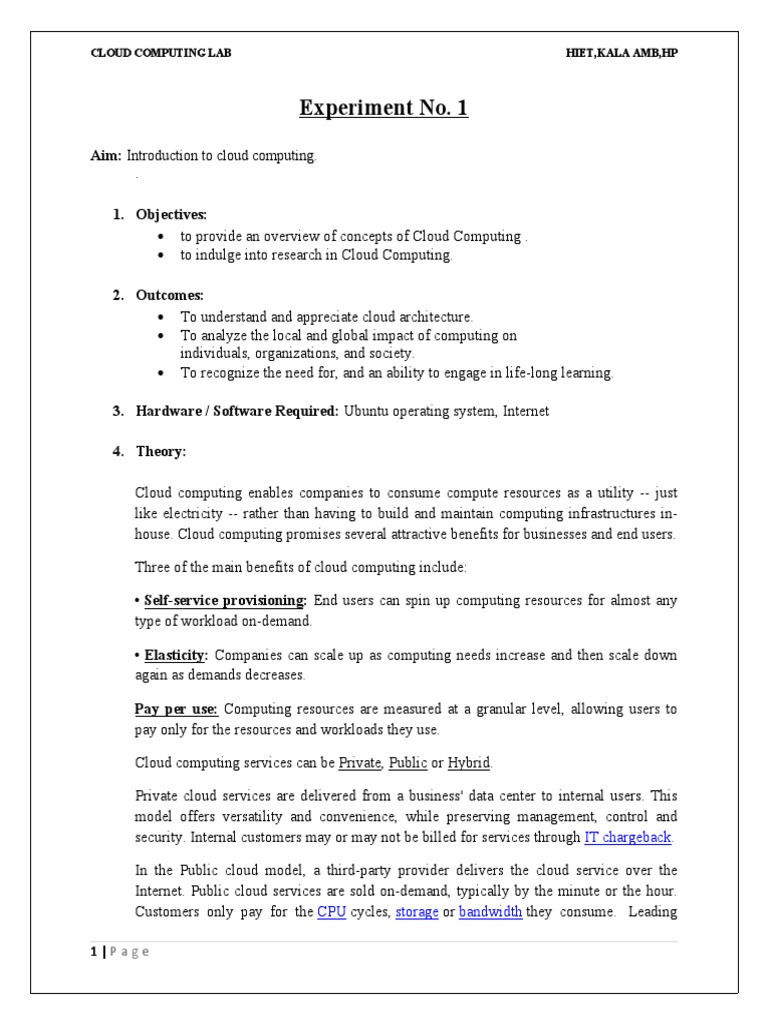 Cloud Computing Project Report | PDF | Cloud Computing | Software As A Service