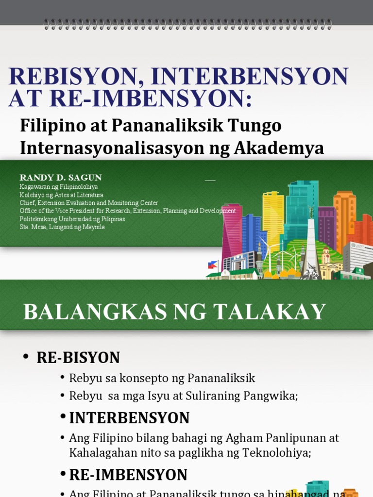 Rebisyon, Interbensyon, at Reimbensyon | PDF