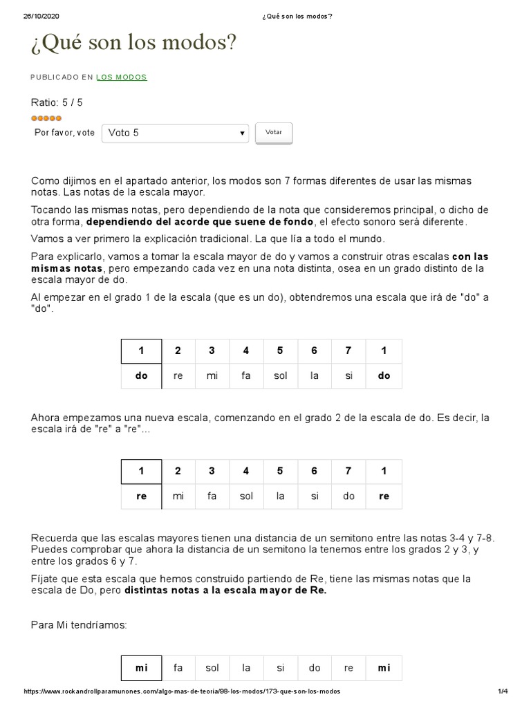 Modos Musicales: Tipos y Características | PDF