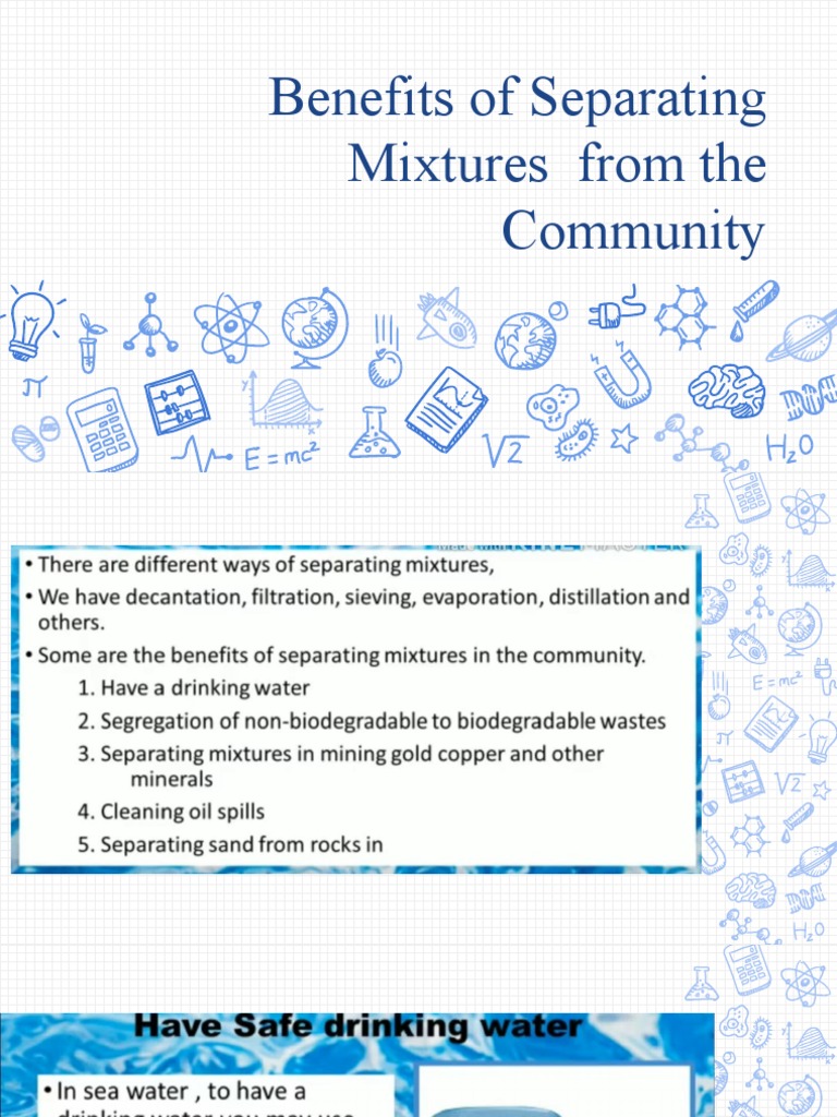 Science 6 Lesson 4 Benefits of Separating Mixtures From The Community | PDF